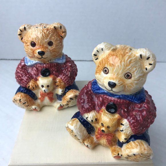 Dining | Vintage Ckao Ceramic Patches Teddy Bears Salt Pepper Shakers ...